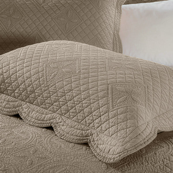 Sage Garden Coffee Cotton Pillow Sham – Luxury Floral Bedding by Calla ...