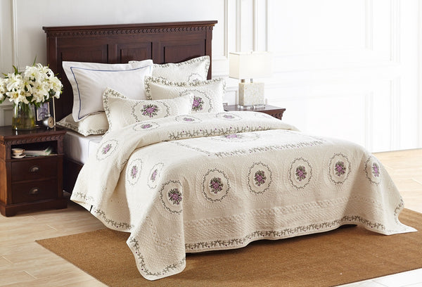 Fontainebleau Pure Cotton Quilt Set By Calla Angel, 3 Piece