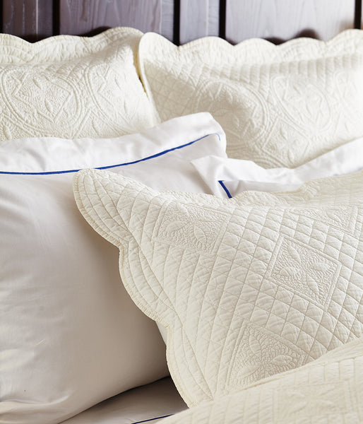 Sage Garden Ivory Cotton Pillow Sham – Luxury Floral Bedding by Calla Angel